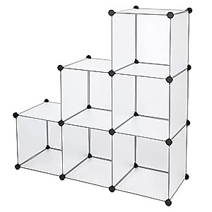 NA Cube Storage Organizer Cube Bookshelf Closet Organizer and Storage Items Space-Saving Plastic Storage Unit White