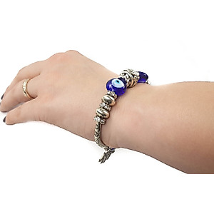 Nazareth Store Blue Beads Evil Eye Bracelet Hamsa Hand Of Fatima For Men Women Stretch Bracelets Lucky Charm