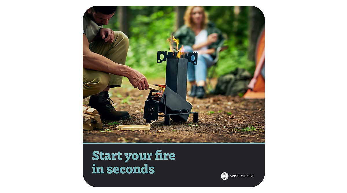 WISE MOOSE Rocket Stove for Cooking - Heavy-Duty Cast Iron Rocket Stove ...