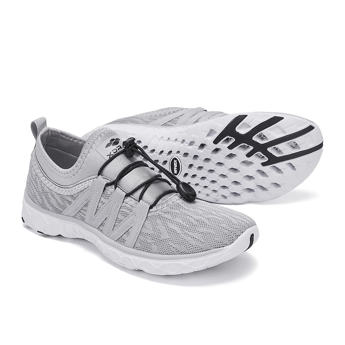 ALEADER Womens Water Shoes, Slip on Beach Walking Aqua Shoes Grey 8 B(M) US