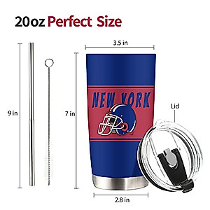 New York2 20 Oz Insulated Tumbler Coffee Mug Custom Name and Number Personalized Gift for Men Women Husband Fans