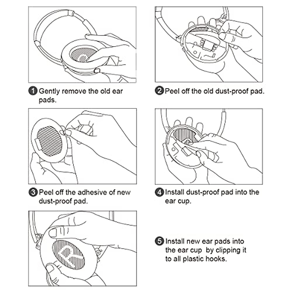 ELZO Replacement Ear Pads Cushions, Earpads for Bose QuietComfort 45 (QC45) Headphones, Premium Softer Leather, High-Density Noise Cancelling Foam, Added Thickness - Black