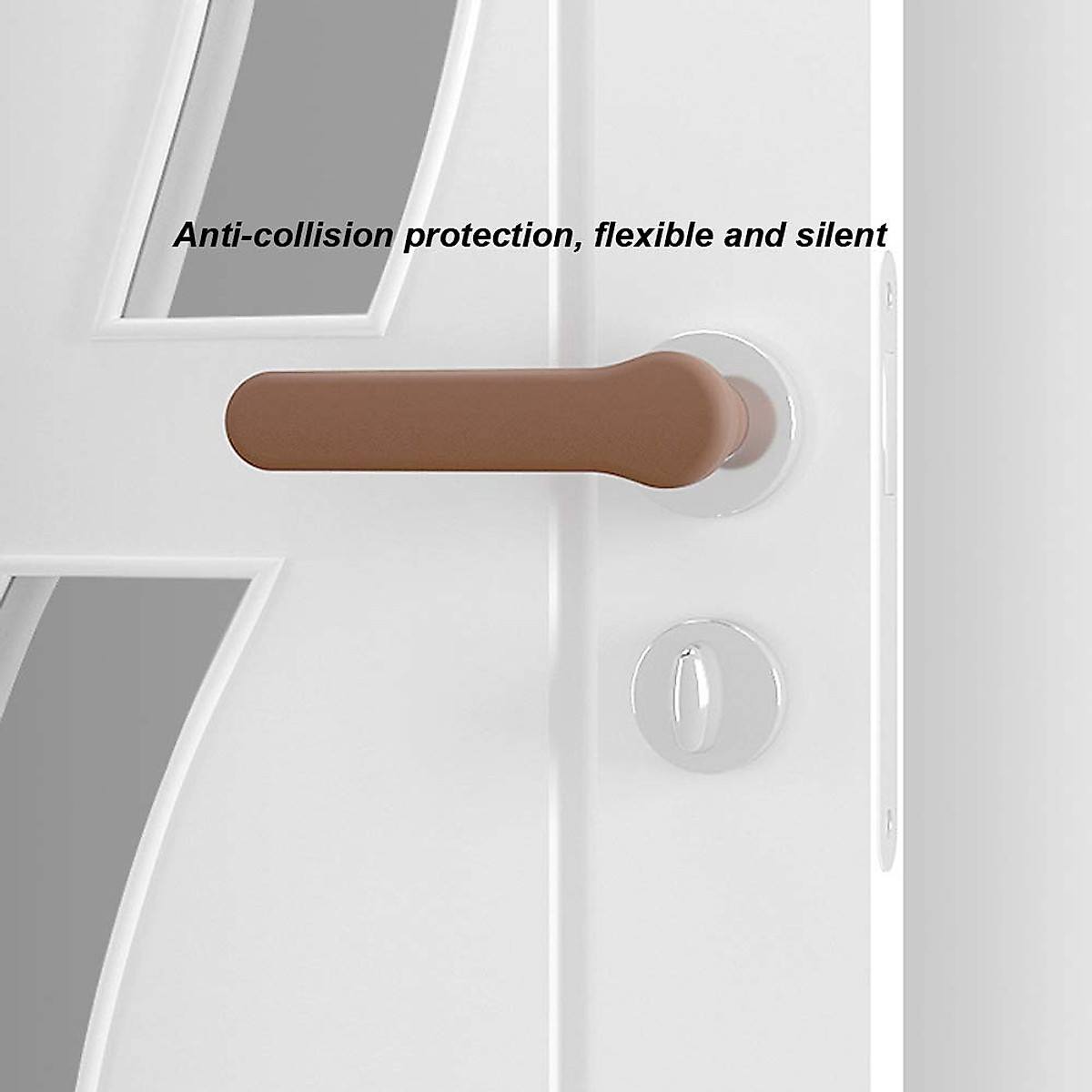 Serlife 2Pcs Silicone Door Handle Cover Glossy Safety Door Handle Protector Anti-collision Covers (Pink)