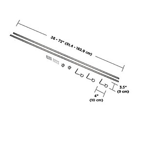 Umbra Cappa Curtain Rod, Includes 2 Matching Finials, Brackets & Hardware, 36 to 72-Inches