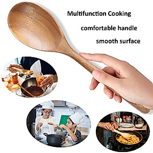 MornHalo 2PCS Acacia Wooden Spoons For Cooking 12-inch Smooth Finish Cooking Spoons-Comfortable Grip Wood Spoons for Cooking - Non-Stick Wooden Cooking Utensils Wooden Spoons Cooking