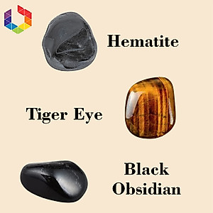 Handmade Bracelets for Women, Men Triple Protection Bead Bracelet -10 mm Hematite, Black Obsidian, Tiger Eye Jewelry Protection - Healing Stone Bead Bracelets for Women and Men Black Obsidian Bracelet