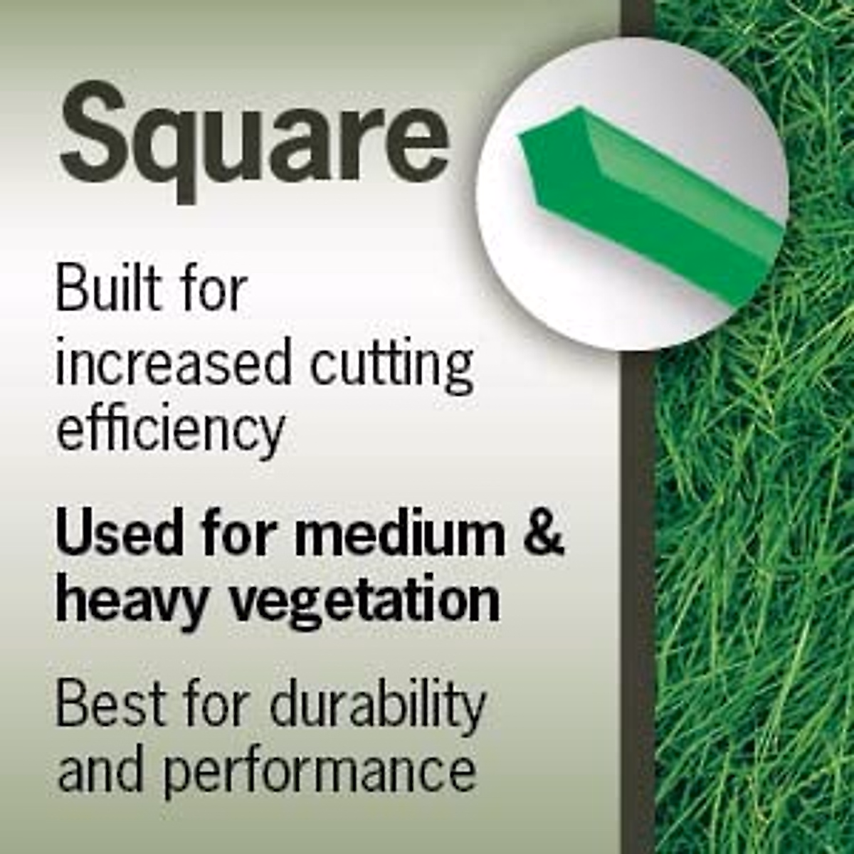 Terre Products - Residential Grade 065 Trimmer Line Square, 1 lb. Quality Weed Wacker String, Line Length 564 ft. or 172m, Weed Eater String Size .065 in. or 1.65mm