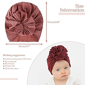 Happy Cherry 6 Pcs Baby Turban Knot Hats Newborn Infant Toddler Hospital Hat Cotton Head Wrap