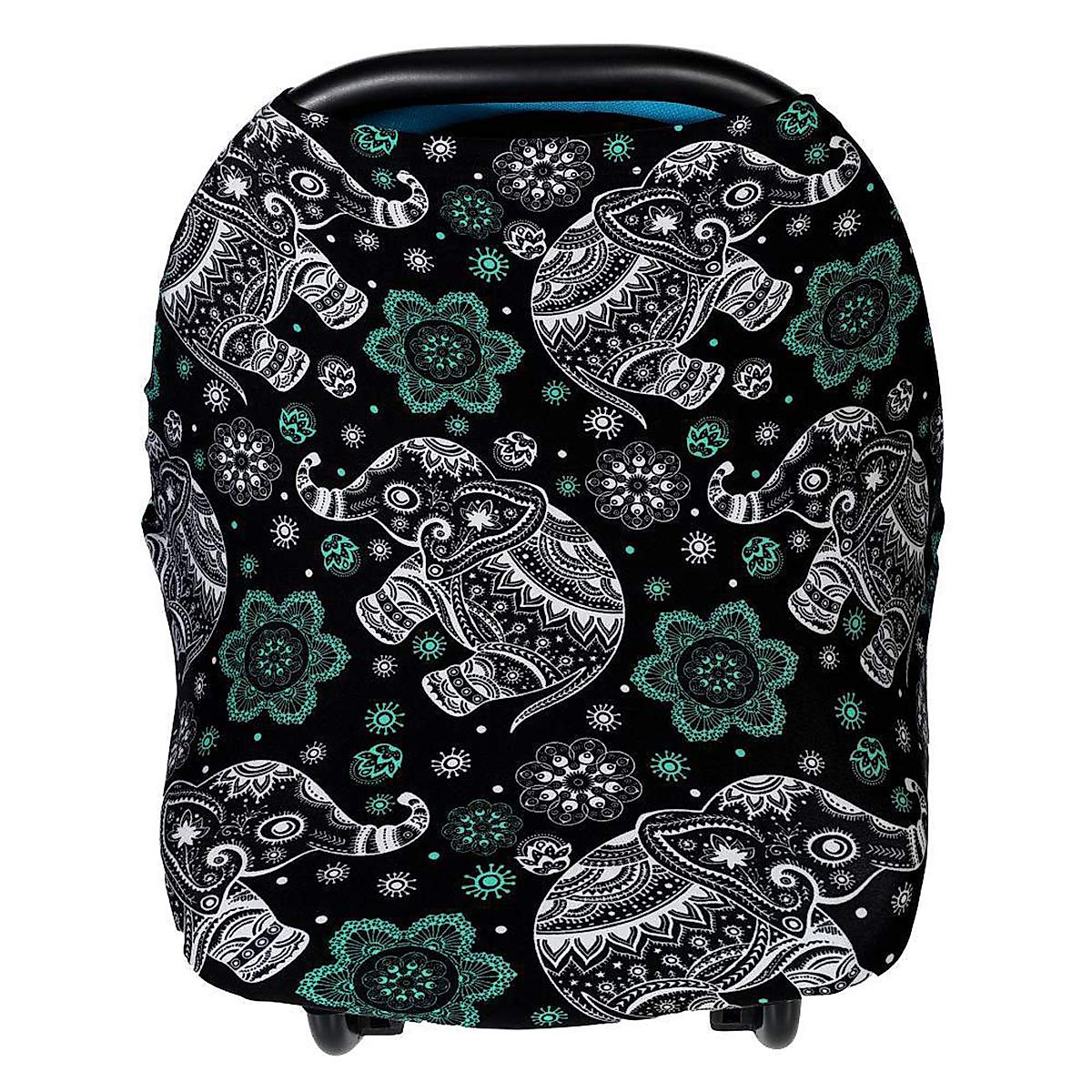 XNN Nursing Cover for Baby Breastfeeding - Car Seat Canopy,Shopping Cart, High Chair, Stroller - All-in-1 Soft Breathable Stretchy 95% Cotton Infinity Nursing Cover Up for Girls, Boys (Elephant)