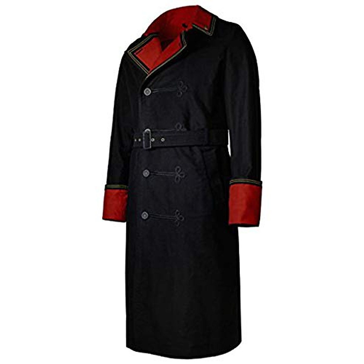 40k Warhammer Iconic Imperial Guard Costume Long Coat Red and Black Combination (Medium) (XX-Large)