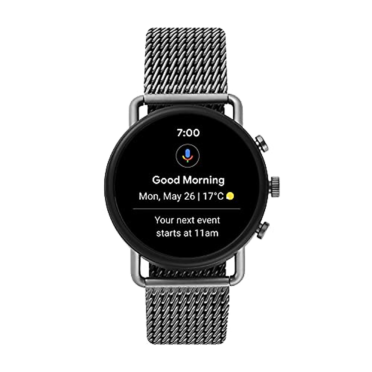 Skagen Connected Falster 3 Gen 5 Stainless Steel Mesh Touchscreen Smartwatch, Color: Gunmetal (Model: SKT5200)