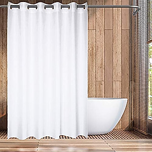 Hotel Grade No Hooks Needed Waterproof Shower Curtain or Liner,Frost (PEVA, 71" x 74")