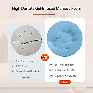 Sweetnight 4 Inch King Mattress Topper, High Density Memory Foam Mattress Topper for Enhanced Support, Medium Firm Mattress Topper with Non-Slip Design, King Size