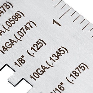 Wire/Metal Sheet Thickness Gauge 14 16 18 20 22 24 Wire Gauge Thickness Size Inspection Tool Welding Gauge,Stainless Steel