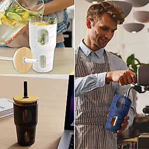 Tronco 32 oz Glass Tumbler with Straw and Lid - Reusable Drinking Glass Cup with Time Marker, Silicone Sleeve - Ideal for Boba, Smoothies, Tea and Iced Coffee Fits Cup Holder- BPA Free,Pink