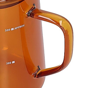 Glass Coffee Pot Server, Clear Tea Pot Coffee Carafe Glass Teapot Restaurant Coffee Server Glass Teakettle with Wood Lid for Cafe 500ml (Brown)