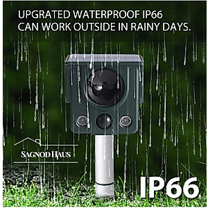 Animal Repellent Outdoor,Ultrasonic Pest Repeller with Motion, Light Sensor and Sound for Cat/Birds/Deer/Skunk/Rat/Squirrel. Deterrent Devices for Yard, Garden, Farm or Patio