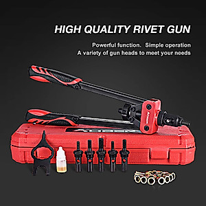 AOBEN 14" Rivet Nut Tool, Professional Hand Rivet Nut Setter Kit Labor-Saving and Compact Design Including 6 Interchangeable Mandrels 90pcs Rivnuts and 2 Mandrel Lock Pins