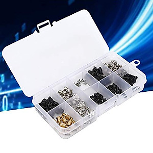 Mounting Screw Kit, Standard Size Metal Screws Assortment High Strength Multifunctional 165PCS with Plastic Case for Office Devices