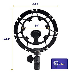 Auphonix Pro Microphone Shock Mount - Mic Holder Compatible w/Blue Yeti, Snowball & Pro Microphones
