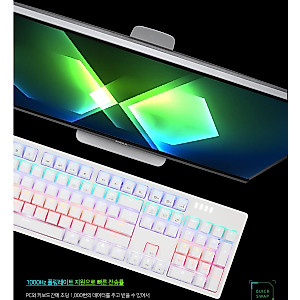 ABKO K515 RGB Gaming Quick Swap Switch Mechanical Keyboard (English/Korean Keycaps) (White, Blue Switch)