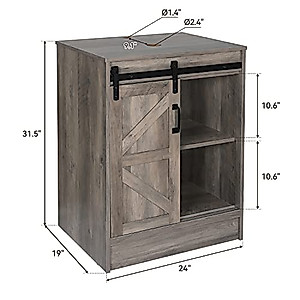 Puluomis Bathroom Vanity, 24 inch Barn Door Modern Wood Fixture Stand Bathroom Cabinet Vanity with Bathroom Gold Glass Vessel Sink Top