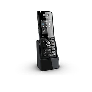 Snom M65 Professional DECT-Mobilteil (250 Stunden Standby, 2 Zoll 176 x 220 Pixel TFT, SW OTA-Upgrade, Vibrationsalarm, Gürtelclip, beleuchtete Tastatur), Schwarz, 00003969