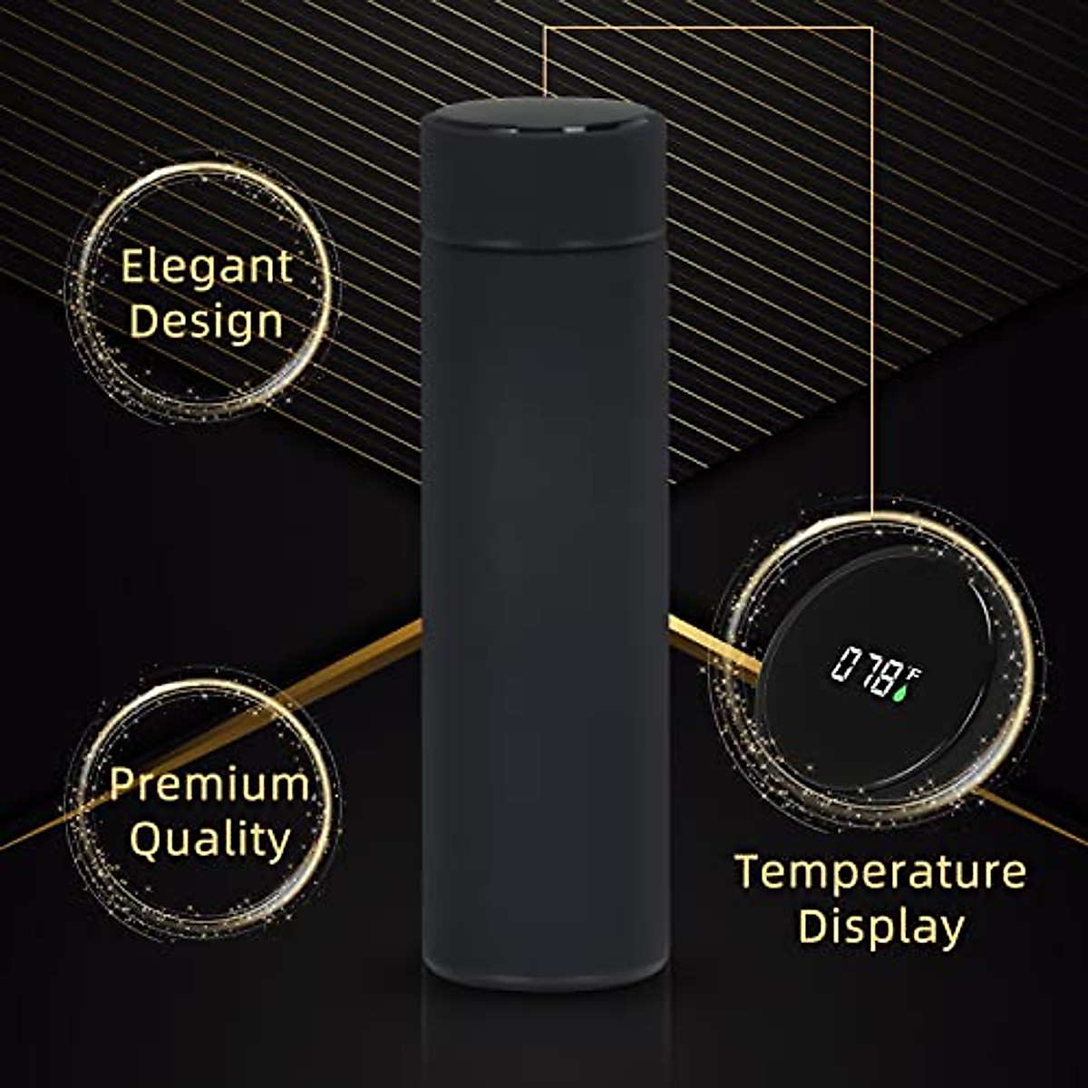Coffee thermos，Smart water bottle，Hot water thermos，Tea Infuser Bottle ，Smart Sports Water Bottle with LED Temperature Display，Stay Hot for 24 Hrs,Cold for 24 Hrs