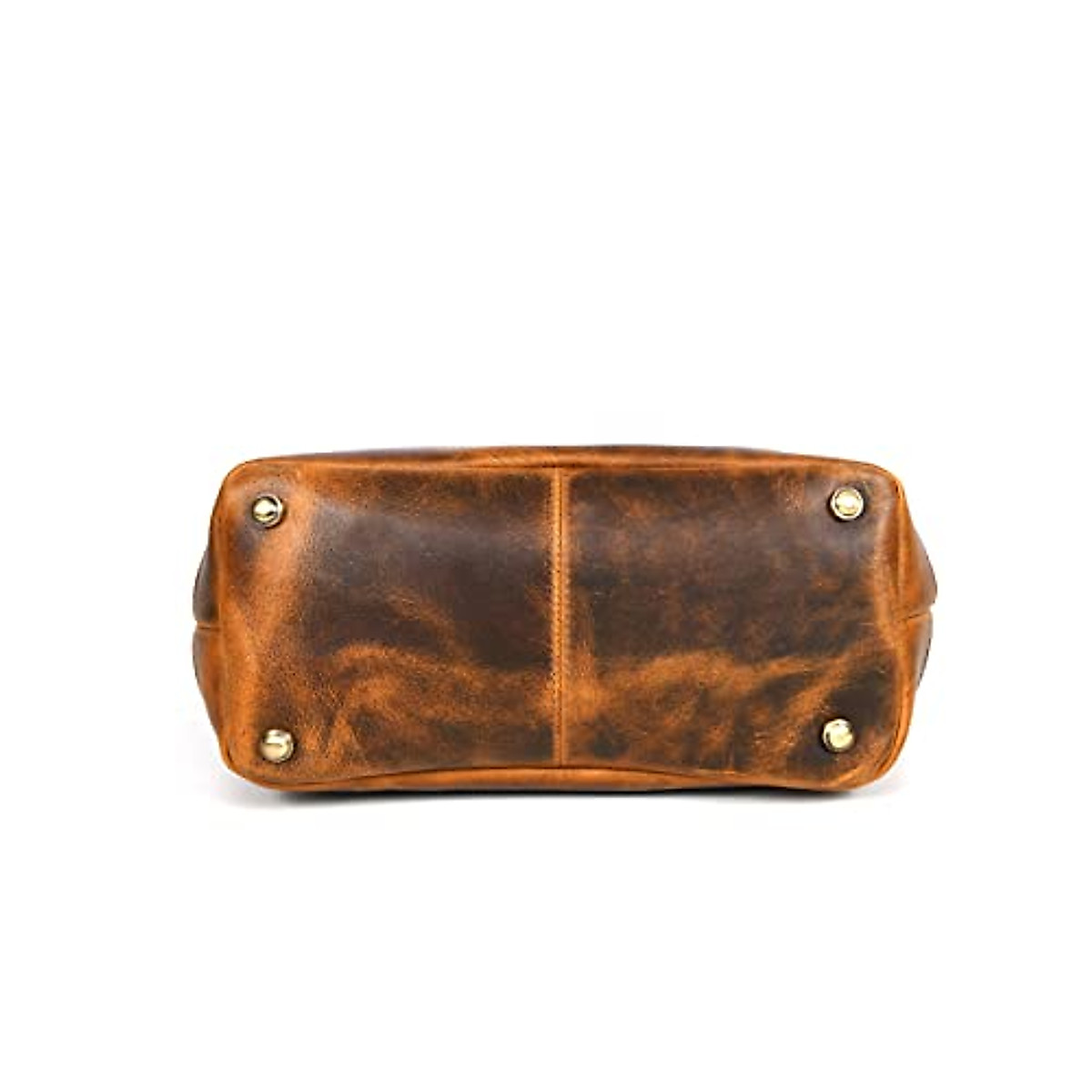 Aaron Leather Goods Genuine Leather Shoulder Bag Handbags Wallet Tote Bag 3pcs Purse Set (Umber)