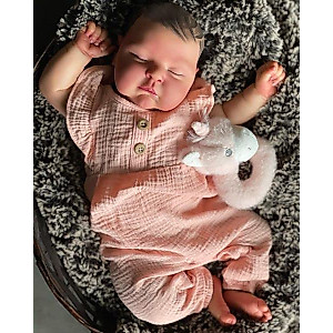Pinky Lifelike Reborn Baby Doll 20 inches Realistic Soft Vinyl Silicone Newborn Baby Dolls Painted Hair Real Life Bebe Doll Toy Gift for Kids Age 3+