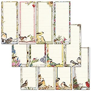 Current Seasonal Birds Magnetic Notepad Set – Set of 12 Mini Memo Pads, 12 Designs, 30-Sheet Pads, 2½ x 6½ Inches, Shopping List, To-Do Notes, Printed in The USA
