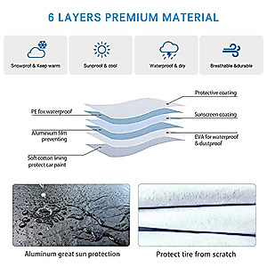 MORNYRAY Tire Covers 4 Pack,Waterproof Anti-UV Snow Sun Rain Tire Covers for Truck,RV, SUV, Trailer, Camper. (Silver, Fit 27-29 Inch Tire Diameters)