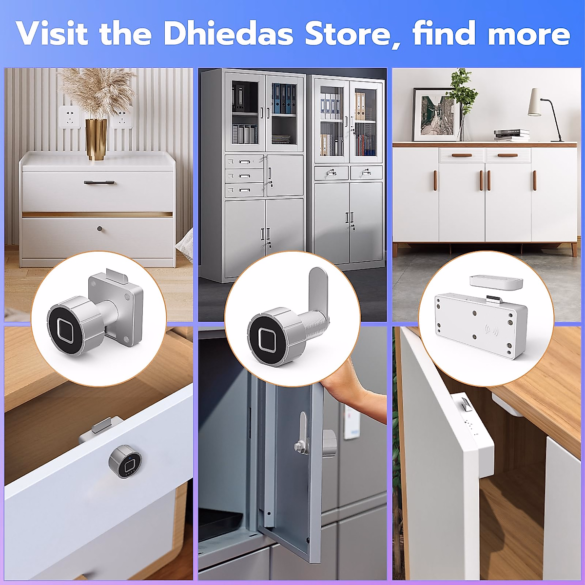 Cabinet Lock, Dhiedas RFID Hidden Smart Cabinet Lock Bluetooth Electronic Cabinet Lock DIY Child Safety Lock for Liquor Cabinet Drawer Locker Cupboard Concealment Furniture
