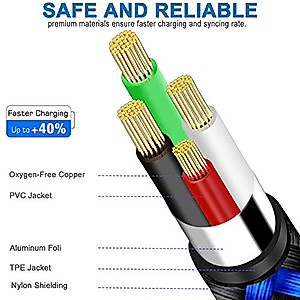 Micro USB Cable for Fire Tablet HD 7 8 10 4th 5th 6th 7th Generation,E-Readers,Samsung Galaxy Braided Phone Charger Fast Charging Cord 6 FT