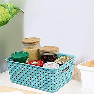 Vababa Plastic Storage Baskets/Storage Bins, Pack for 6