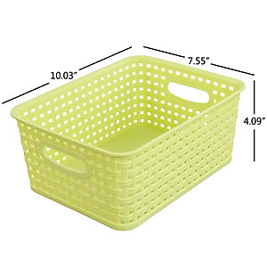 Kekow Plastic Storage Baskets for Bathroom, Beauty and Closets Organization, 6-Pack