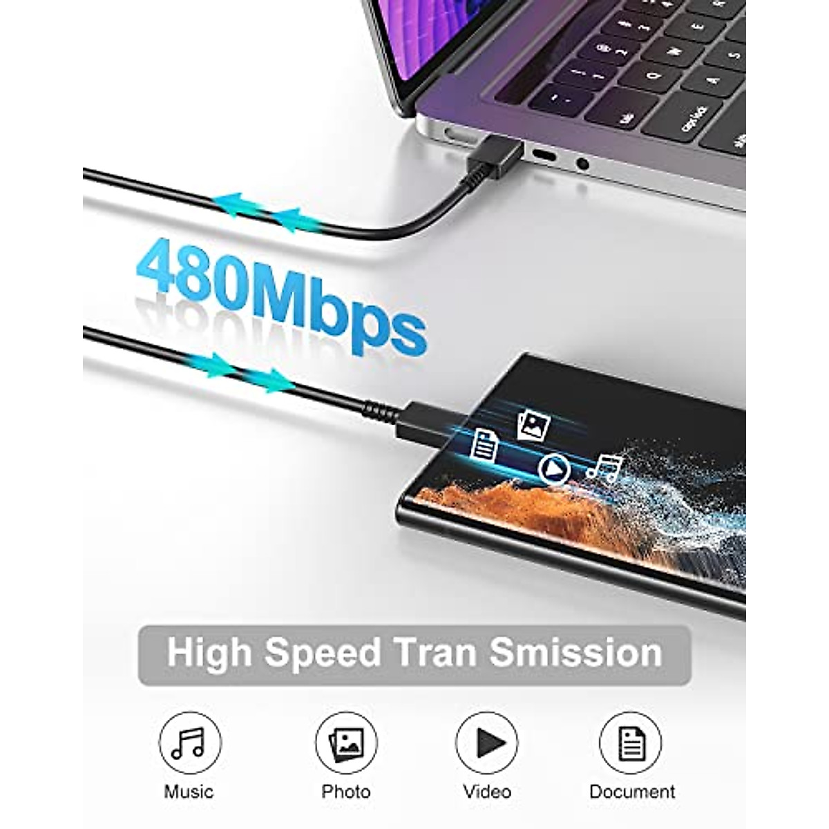 Type C Charger Fast Charging,2Pack 25W Android Phone Super Fast Charger Block with 5Ft USB C Cable for Samsung Galaxy S23 Ultra/S23/S23+/S22/S22 Ultra/S22+/S21 Ultra/S20 Ultra/Note 20/Note10