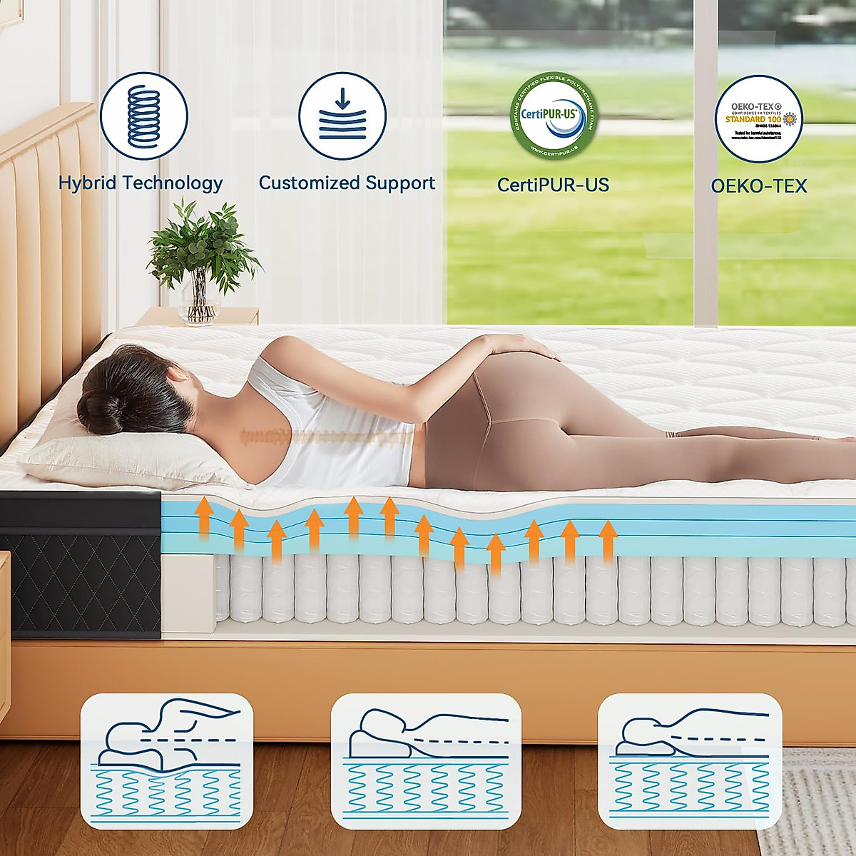 ELEMUSE Queen Mattress 10 Inch Cooling Gel Memory foam Mattress, CertiPUR-US® Certified Breathable Bed in a Box for Pressure Relief, Fiberglass-Free