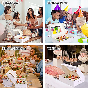 Moretoes 30pcs Cupcake Boxes Bulk White Cupcake Containers with Windows 30 Pcs 12 Count Cardboard Inserts to Fit Muffins Cupcake Carrier for Cookies