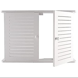 CWDRDX Wireless WiFi Router Storage Boxes Wooden Box Cable Wire Bracket Wall Plug Board Storage Shelf L