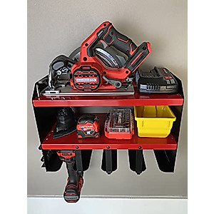 Zu Homes Power Tool Organizer Cordless Tool Storage Rack Garage Tool Organizer Power Drill Holder Power Saw Organizer Wall Mount Tool Box