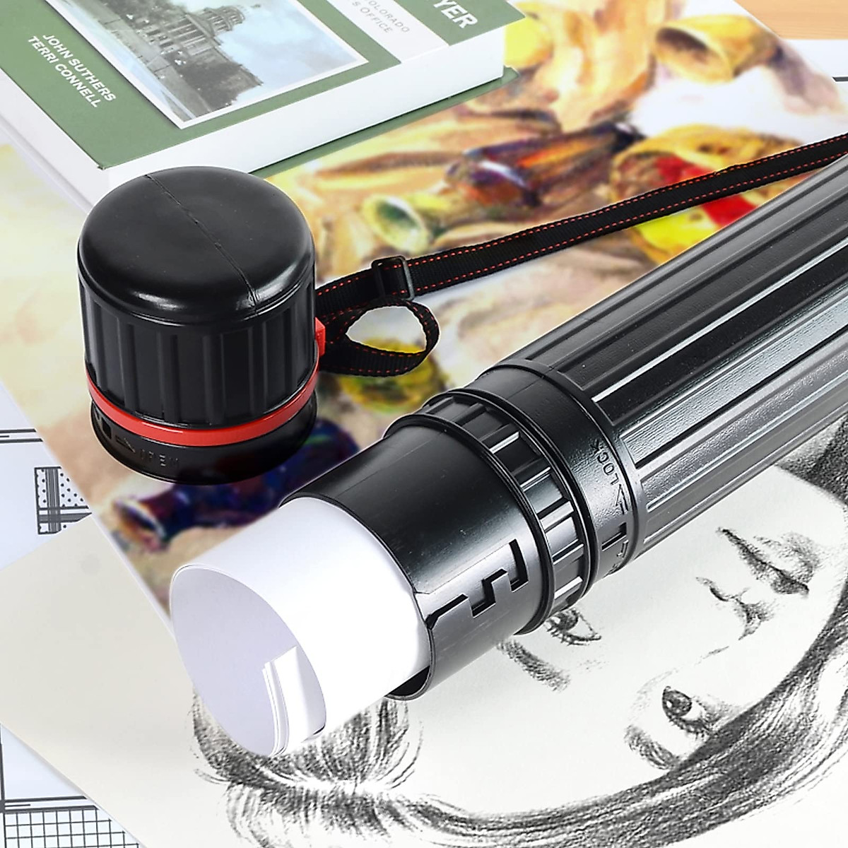 3 Pack Extendable Poster Tubes, Telescoping Art Tube, Water-Resistant Storage Tube for Documents Blueprints Artwork - Hard Plastic Black, 18 Inches to 27.5 inches with 2.75 Inch Opening