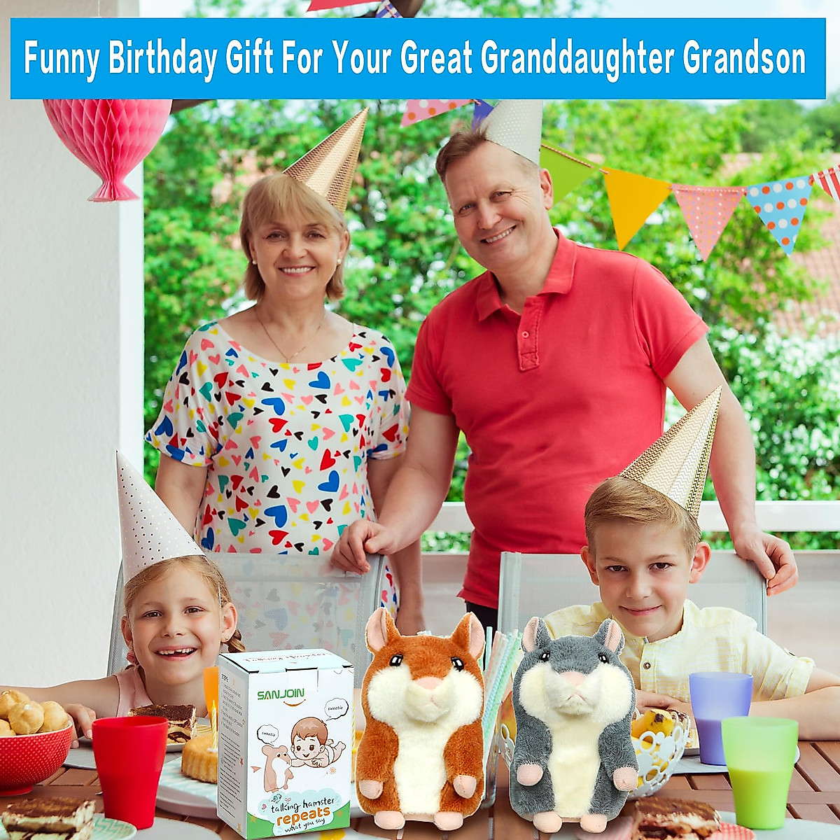 TWORIVER Toddler Toys Talking Hamster Repeats What You Say,Toys for 2 3 4 5 6 7 8 13 Year Old Girl Boy Birthday Gifts Ideas,Valentines Day Gifts for Kids Adults Easter Stuffed Animals Plush Toy Gray