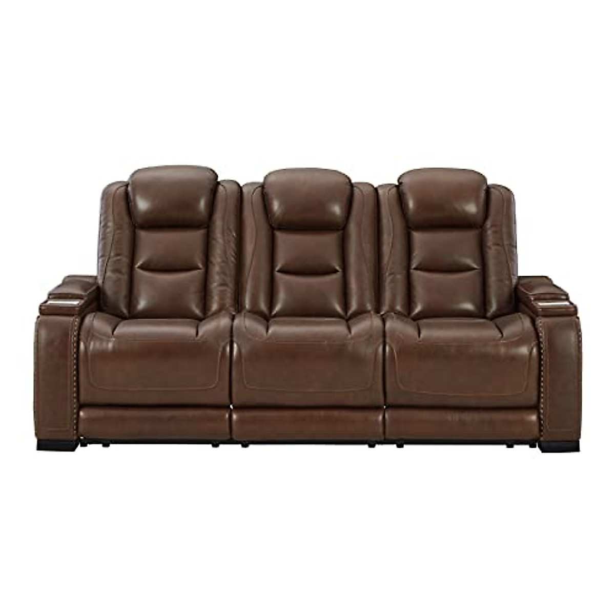 Signature Design by Ashley The Man-Den Reclining Sofa, Mahogany