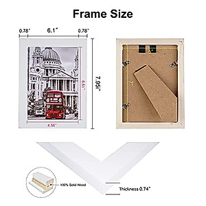 Charein 5x7 Picture Frame Set of 10, Made of solid wood for Tabletop and Wall Mounting Display, Classic Photo Frame for Home Office Wall Gallery Decor, Display for Wall Artwork, photographs, White