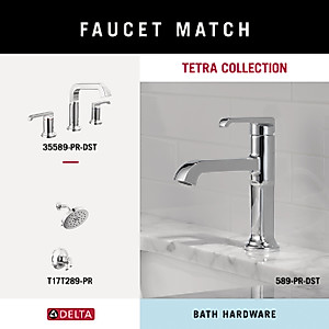 Delta Tetra (1-Pack) Towel Hooks Polished Chrome Double Bathroom J Hooks Wall Mounted for Robes & Towels Hand Towel Hook Holder Kitchen, Bathroom Accessories 78935