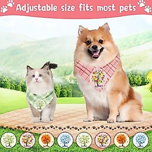 4 Pieces Dog Bandanas Scarf Dog Spring Summer Autumn Winter Season Theme Party Supplies Plaid Seasonal Holidays Dog Bandana Washable Dog Triangle Kerchief Bibs for Dogs Cats Pet Costume Supply