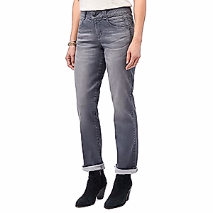 Democracy womens Democracy Women's Plus-size "Ab"solution Straight Leg Jeans, Grey, 16 Plus