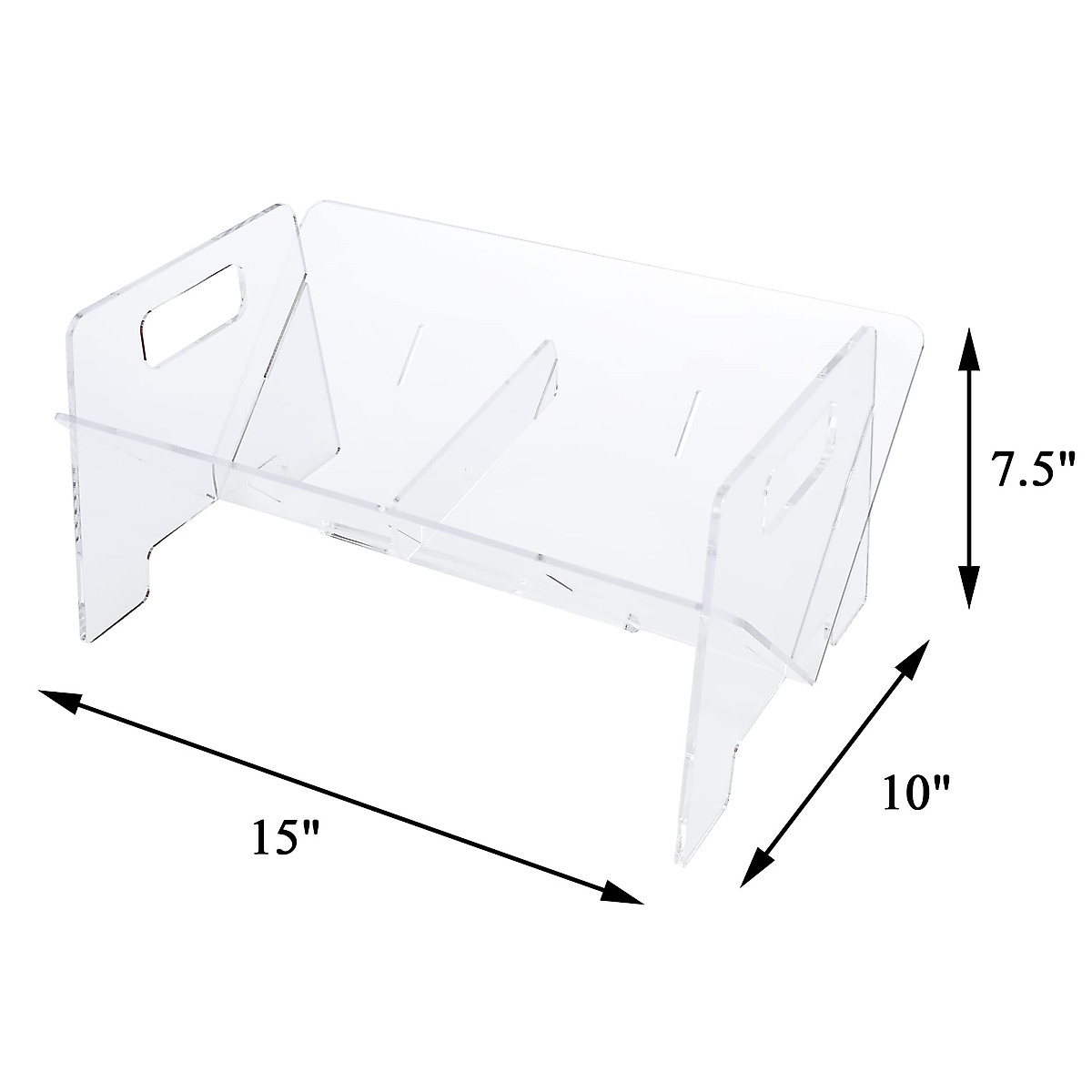 Sparkle Race Acrylic Shelf Small Bookcase, Clear Acrylic Desk Organizers and Accessories Mini Bookshelf for Home Office, CD, Book & Magazine Rack Acrylic Bookshelf Desktop Storage Book Organizer