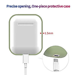 MAYCARI Cute Frog Case for AirPods 2&1 with Keychain,（Green） Animals Design Protective Soft TPU Cover Compatible with Apple AirPods Charging Case for Girls&Boys